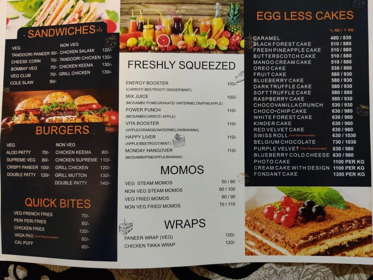 Menu at California Cake Cafe, Noida