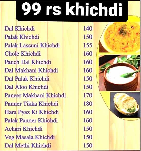 Menu of 99rs Khichdi, Hadapsar, Pune