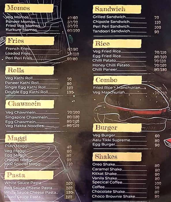 Menu of Table Treat With KKR, Sector 4, Gurgaon