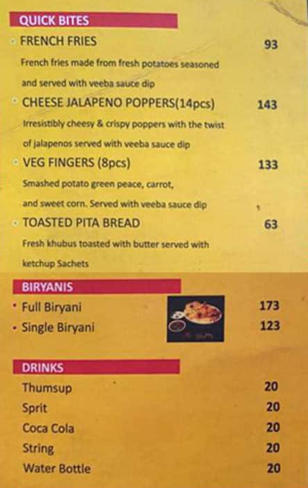 Menu of The Shawarma House, Manikonda, Hyderabad