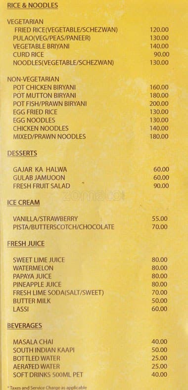 Menu at Mega Bites, Chennai, 3A