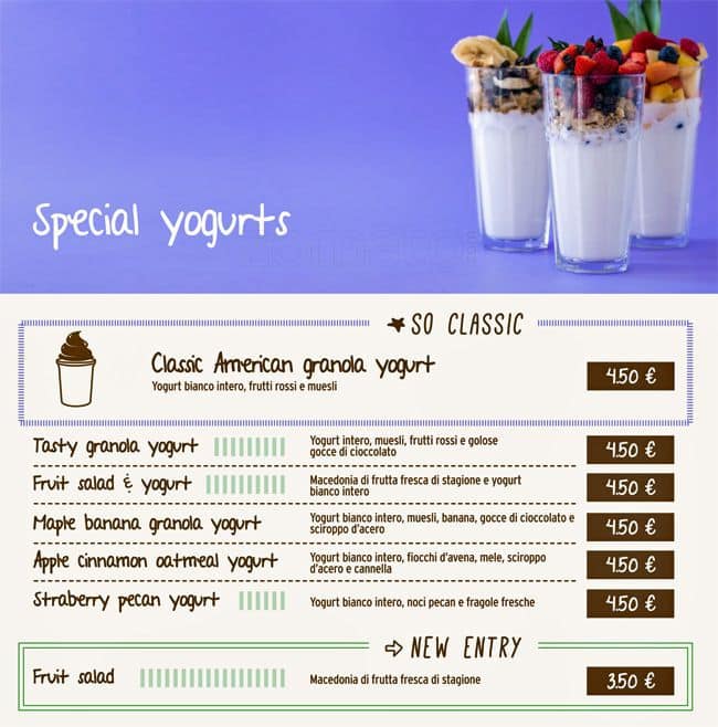 Menu au Bakery House, Rome, Via Riano 11