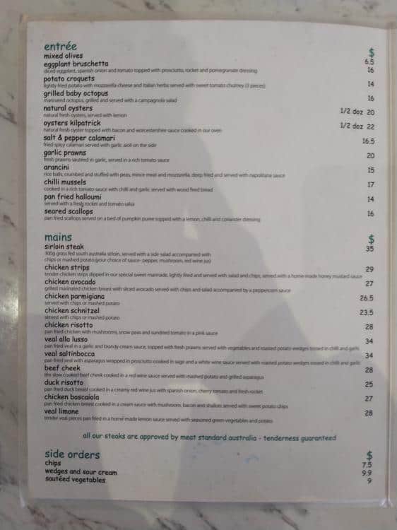 Menu at Lusso Italian Restaurant Rouse Hill, Rouse Hill