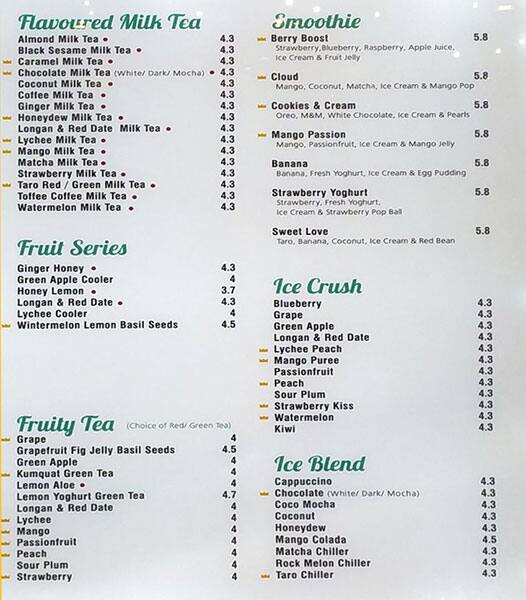 Menu at Bubble Cup pub & bar, Melbourne, 210 Lonsdale Street