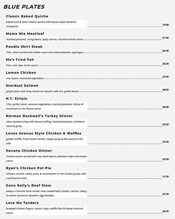 Menu at Ellen's Stardust Diner BBQ, New York City