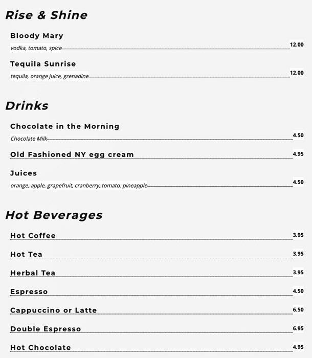 Menu at Ellen's Stardust Diner BBQ, New York City