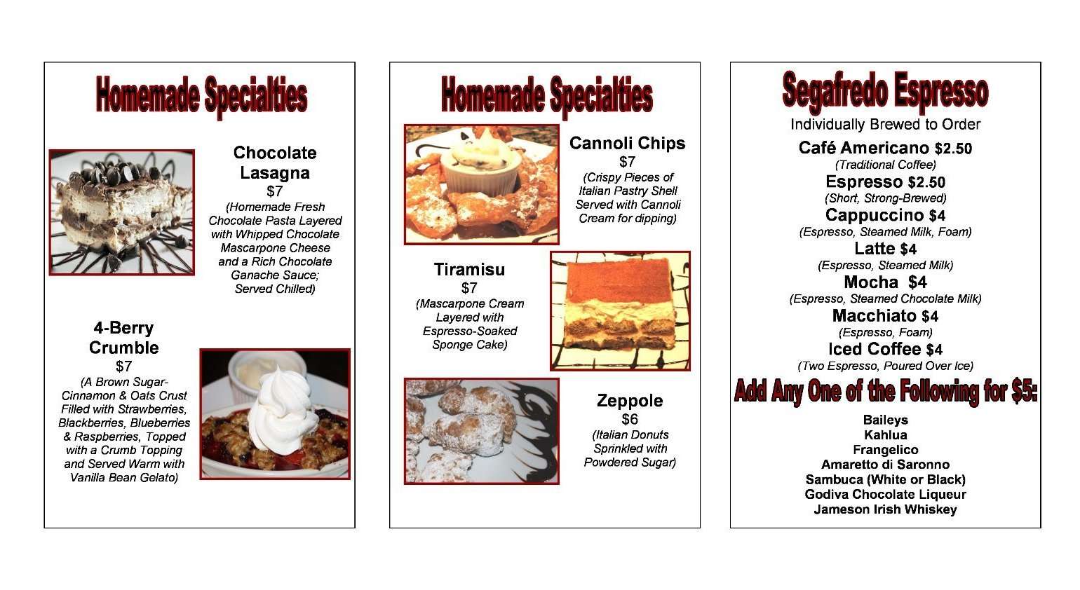 Menu at Agliolio ~ a FRESH Take on Italian pub & bar, Wellington