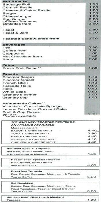 Menu at Doorstep Bakery, London