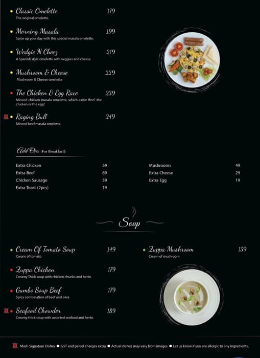 Menu at Mash Resto-Café Panampilly Nagar, Kochi