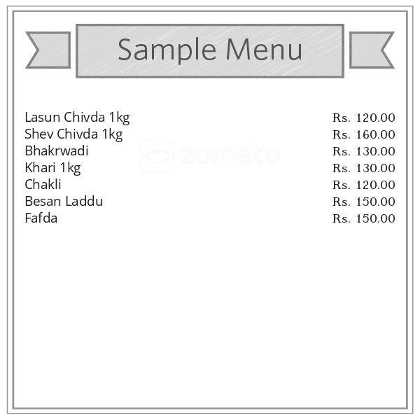 Menu of Shree Siddhivinayak Farsan, Wagle Estate, Thane West, Thane