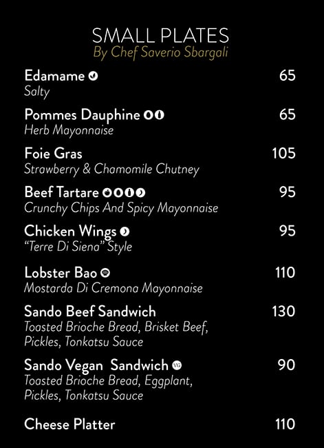 Menu of Gilt, Umm Suqeim, Dubai