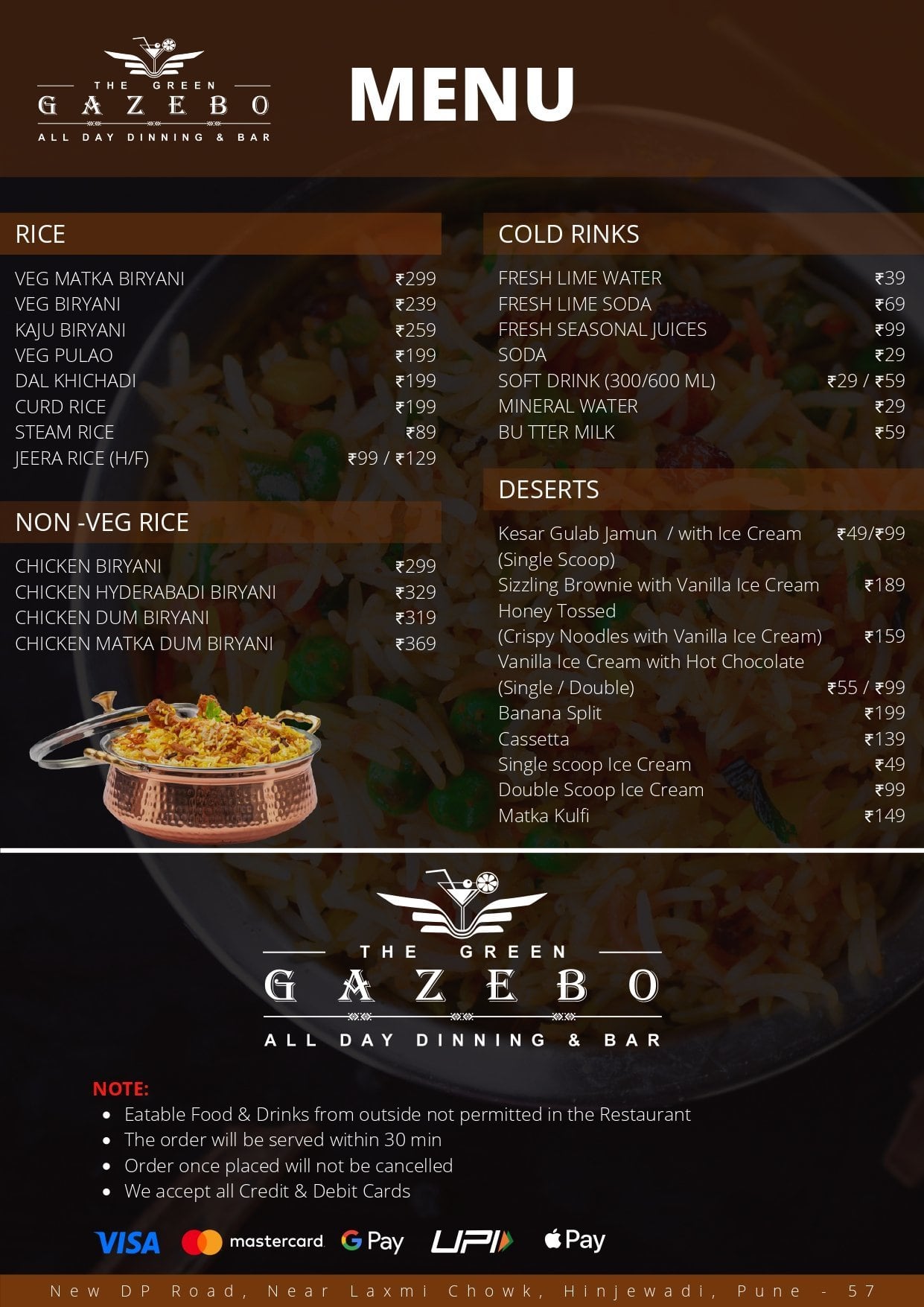 Menu of The Green Gazebo, Hinjawadi, Pune