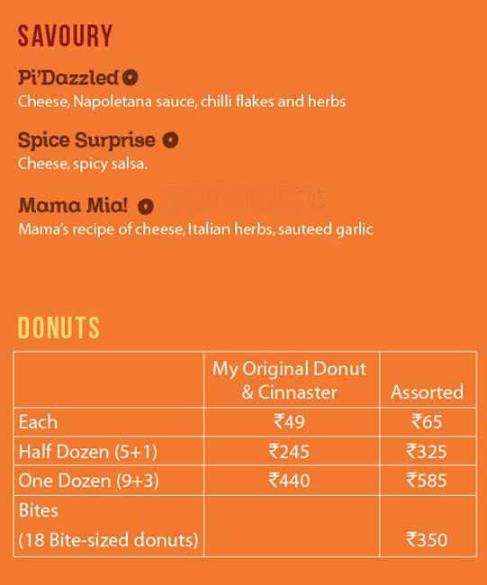 Menu at Mad Over Donuts, New Delhi, 2nd Floor Food Court