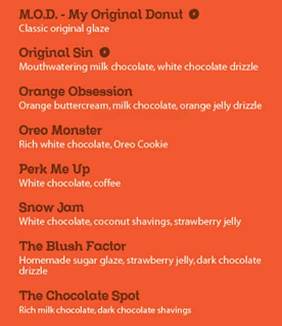 Menu at Mad Over Donuts, New Delhi, 2nd Floor Food Court