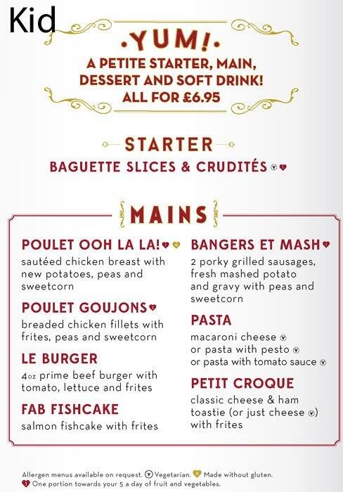 Menu at Cafe Rouge, Pinner, 13-13a