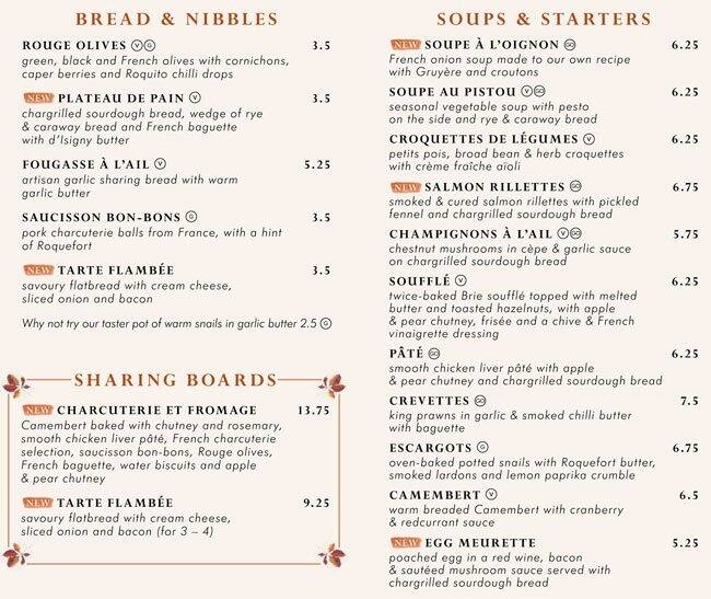 Menu at Cafe Rouge, Pinner, 13-13a