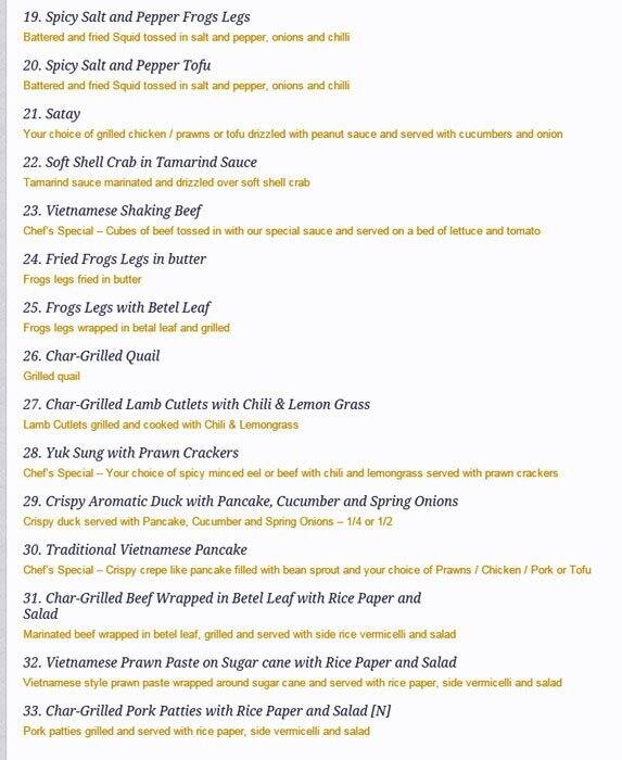 Menu at Tay Do Restaurant (Kingsland Road), London