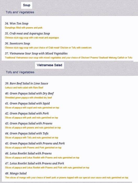 Menu at Tay Do Restaurant (Kingsland Road), London