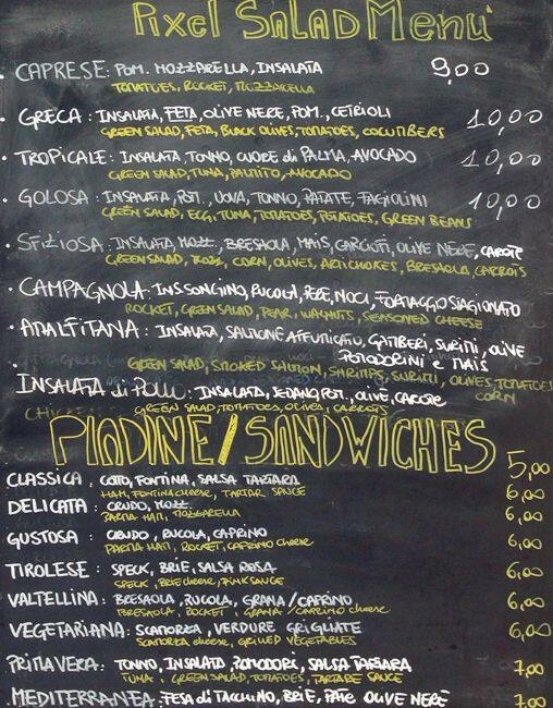 Speisekarte von Pixel cafe, Mailand, Corso Como