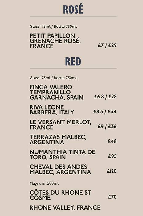 Menu at Cahoots pub & bar, London