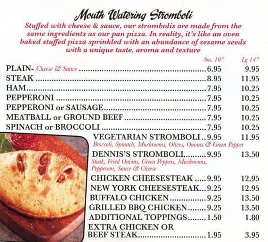 Menu at New Dennis Pizza pizzeria, Philadelphia, 3 S 60th St