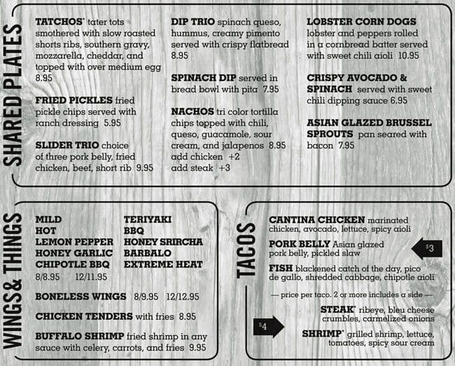 Menu at The Trail House pub & bar, Indian Trail