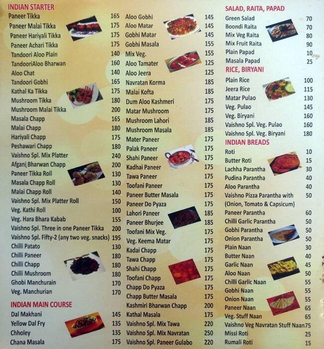 Menu at Vaishno 365, Ghaziabad