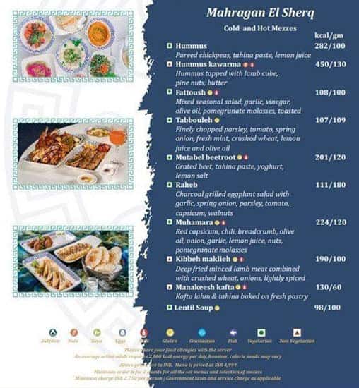 Menu of Syrah - Hyatt Regency, Bhikaji Cama Place, New Delhi