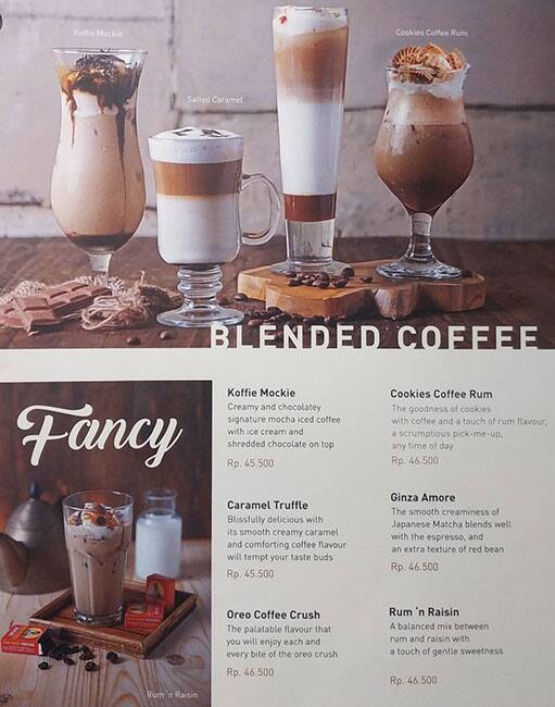 Menu at Kopi Luwak cafe, Central Jakarta, Grand Indonesia Shopping Town ...