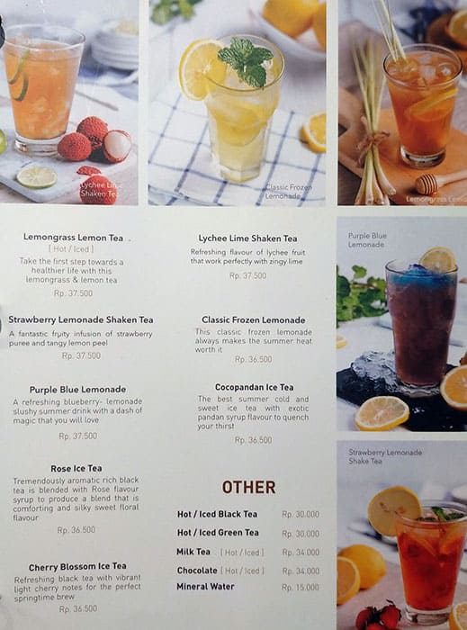 Menu at Kopi Luwak cafe, Central Jakarta, Grand Indonesia Shopping Town ...