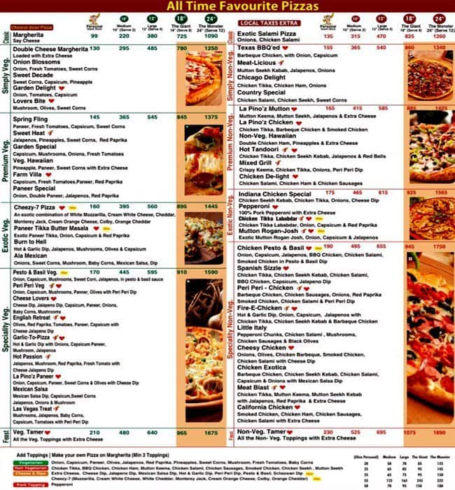 La Pino'z Pizza Menu, Menu for La Pino'z Pizza, Sector 9, Chandigarh ...