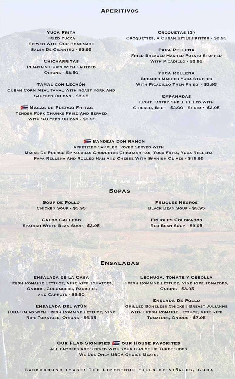 Menu at Don Ramon Cuban Cuisine - WPB restaurant, West Palm Beach, 502 ...