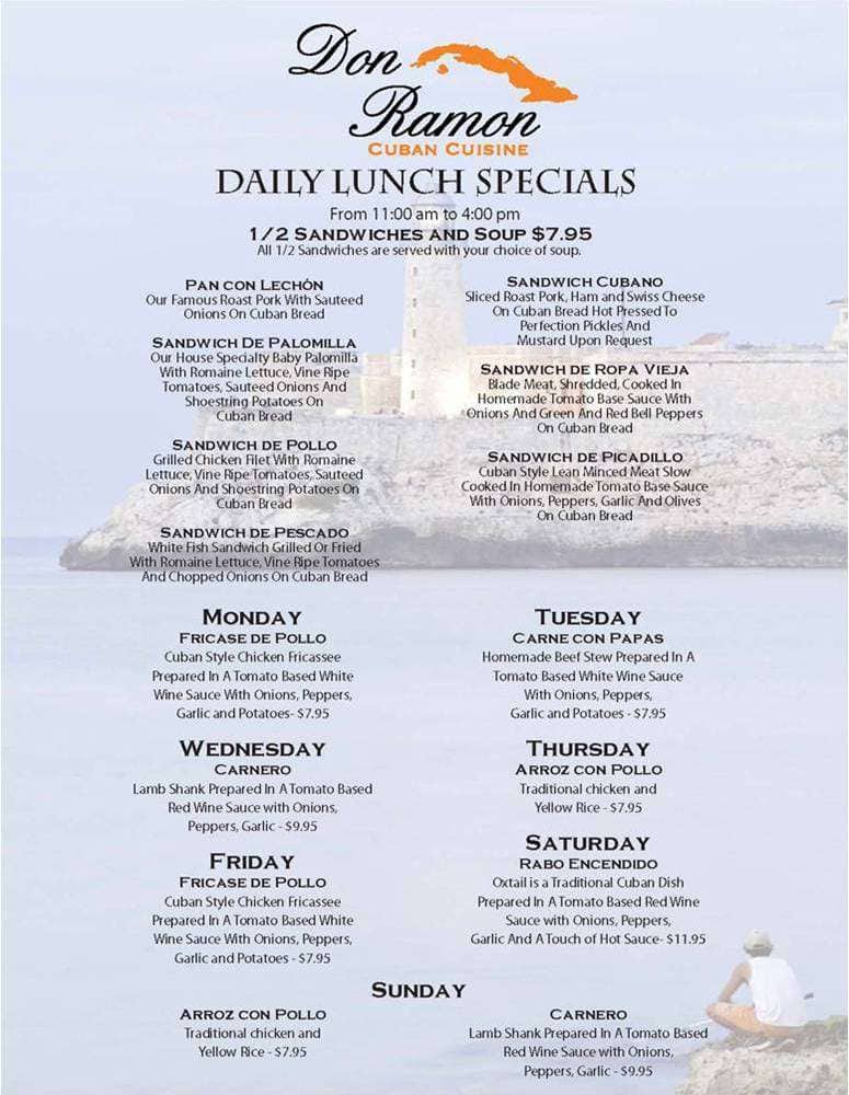 Menu at Don Ramon Cuban Cuisine - WPB restaurant, West Palm Beach, 502 ...