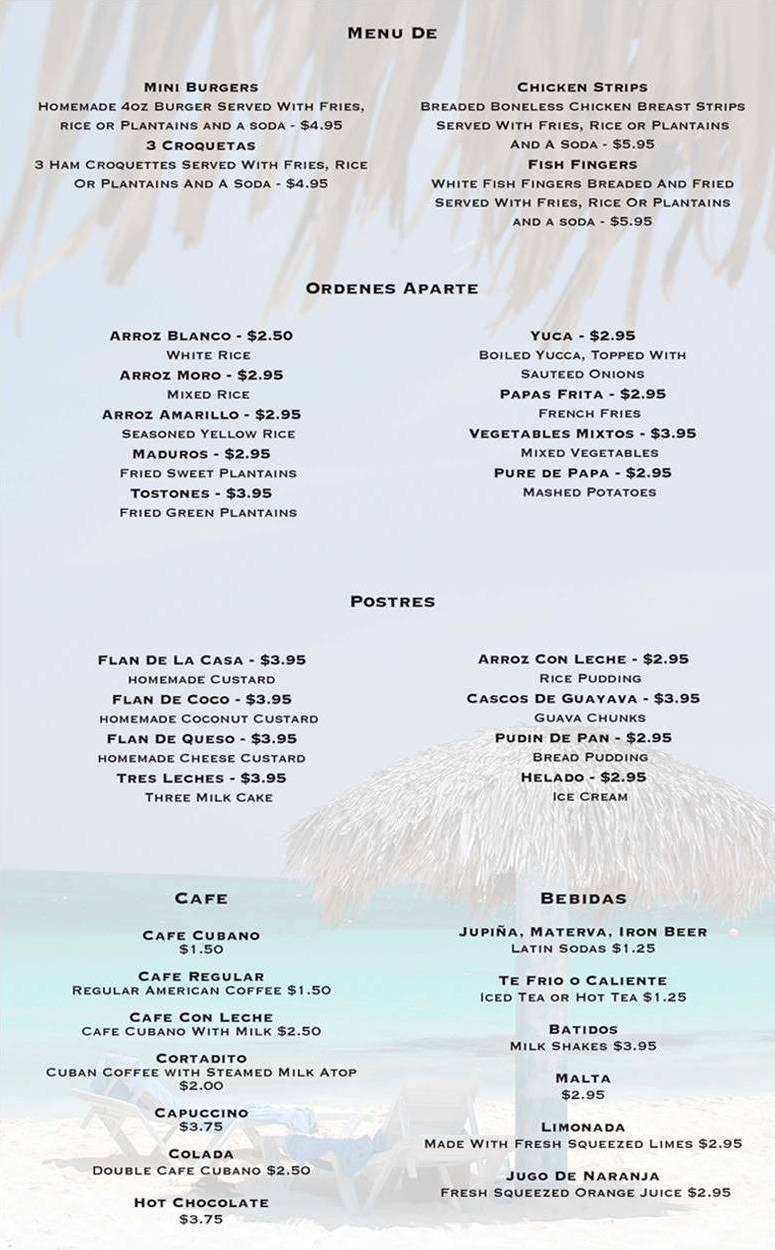 Menu at Don Ramon Cuban Cuisine - WPB restaurant, West Palm Beach, 502 ...
