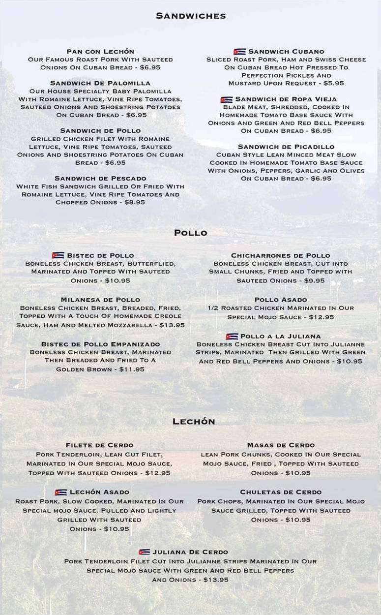 Menu at Don Ramon Cuban Cuisine - WPB restaurant, West Palm Beach, 502 ...