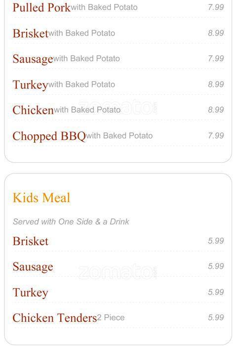 Menu at Blanco BBQ, San Antonio, Blanco Rd
