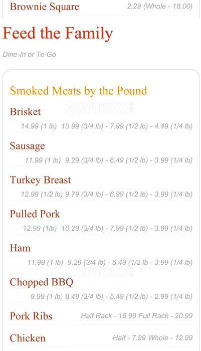Menu at Blanco BBQ, San Antonio, Blanco Rd