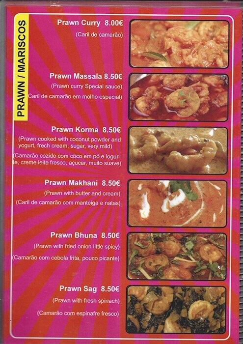 Menu at Chilli's Kitchen restaurant, Lisbon