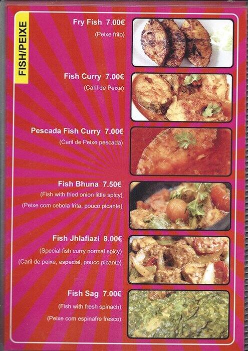 Menu at Chilli's Kitchen restaurant, Lisbon