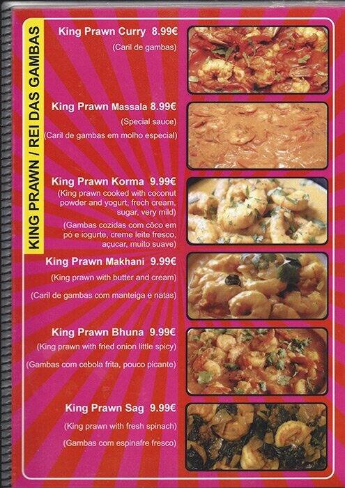 Menu at Chilli's Kitchen restaurant, Lisbon