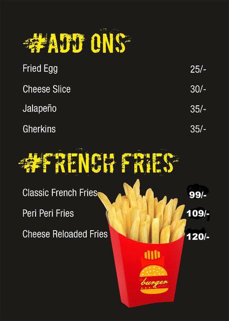 Menu at The Burger Joint, Jodhpur