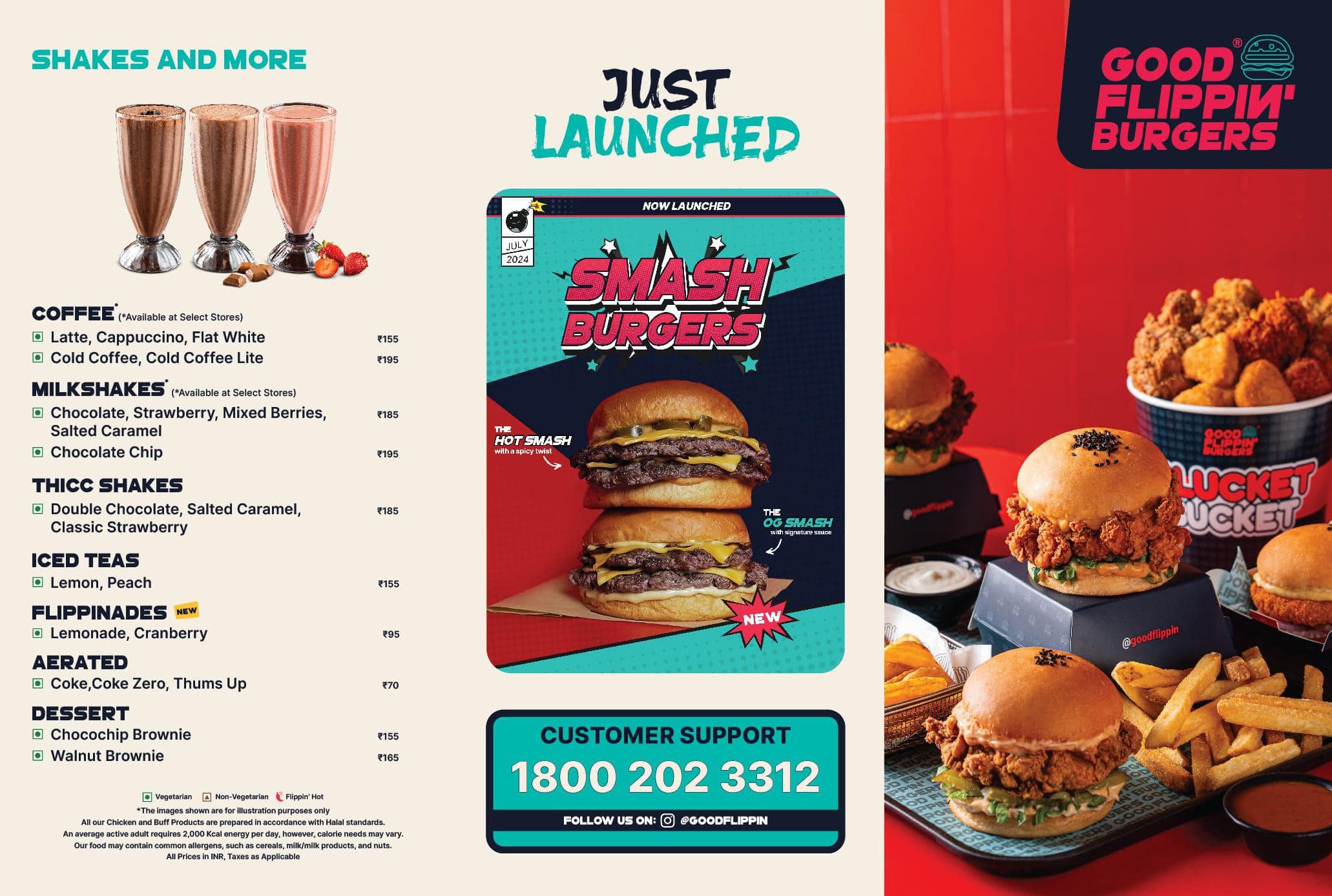 Menu of Good Flippin' Burgers, Goregaon East, Mumbai