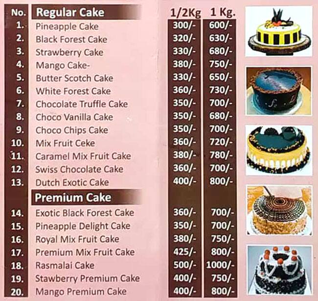 Menu of The Cake's Lover, Nerul, Navi Mumbai