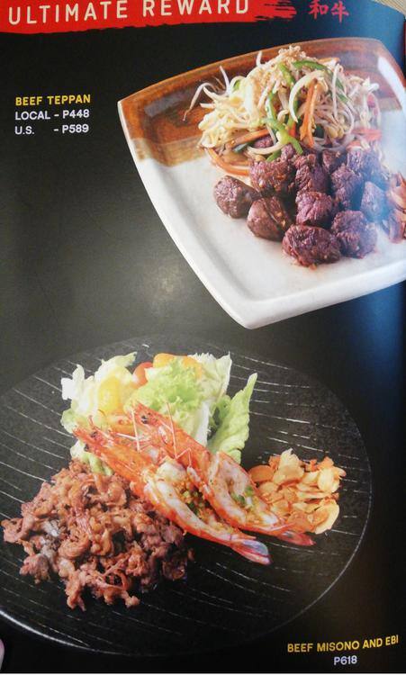 Menu at Sumo Sam restaurant, Makati, Greenbelt 3