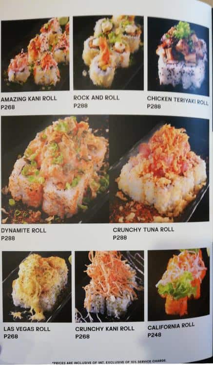 Menu at Sumo Sam restaurant, Makati, Greenbelt 3