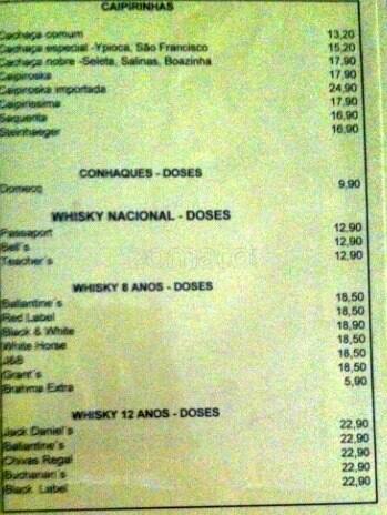 Menu at republic, São Paulo