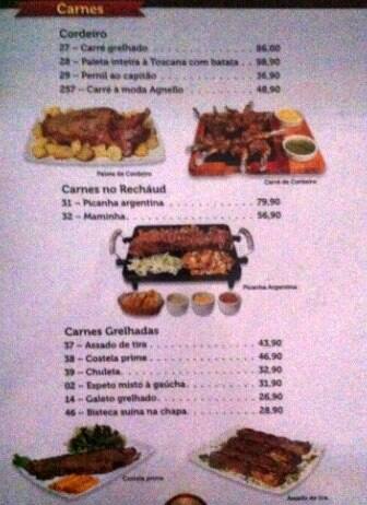 Menu at republic, São Paulo