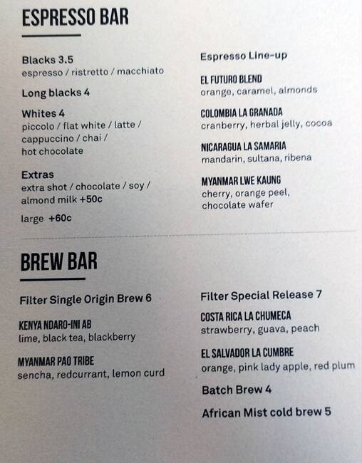 Menu at Toby's Estate Coffee Sydney Place cafe, Sydney, shop 1/180 ...