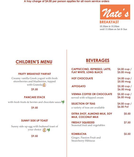 Carta de Nate's Restaurant and Bar - The Branksome Hotel & Residences ...