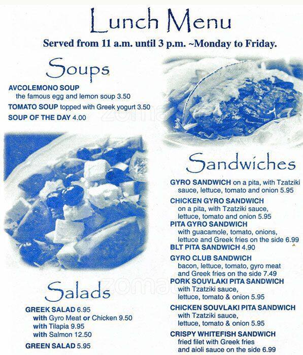 Carta del restaurante Yanni's Gyro, Lansdale